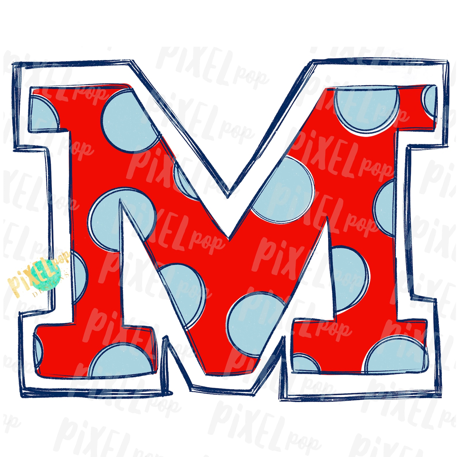 Mississippi M Red Powder Blue Sports Sublimaition PNG | Sublimation ...