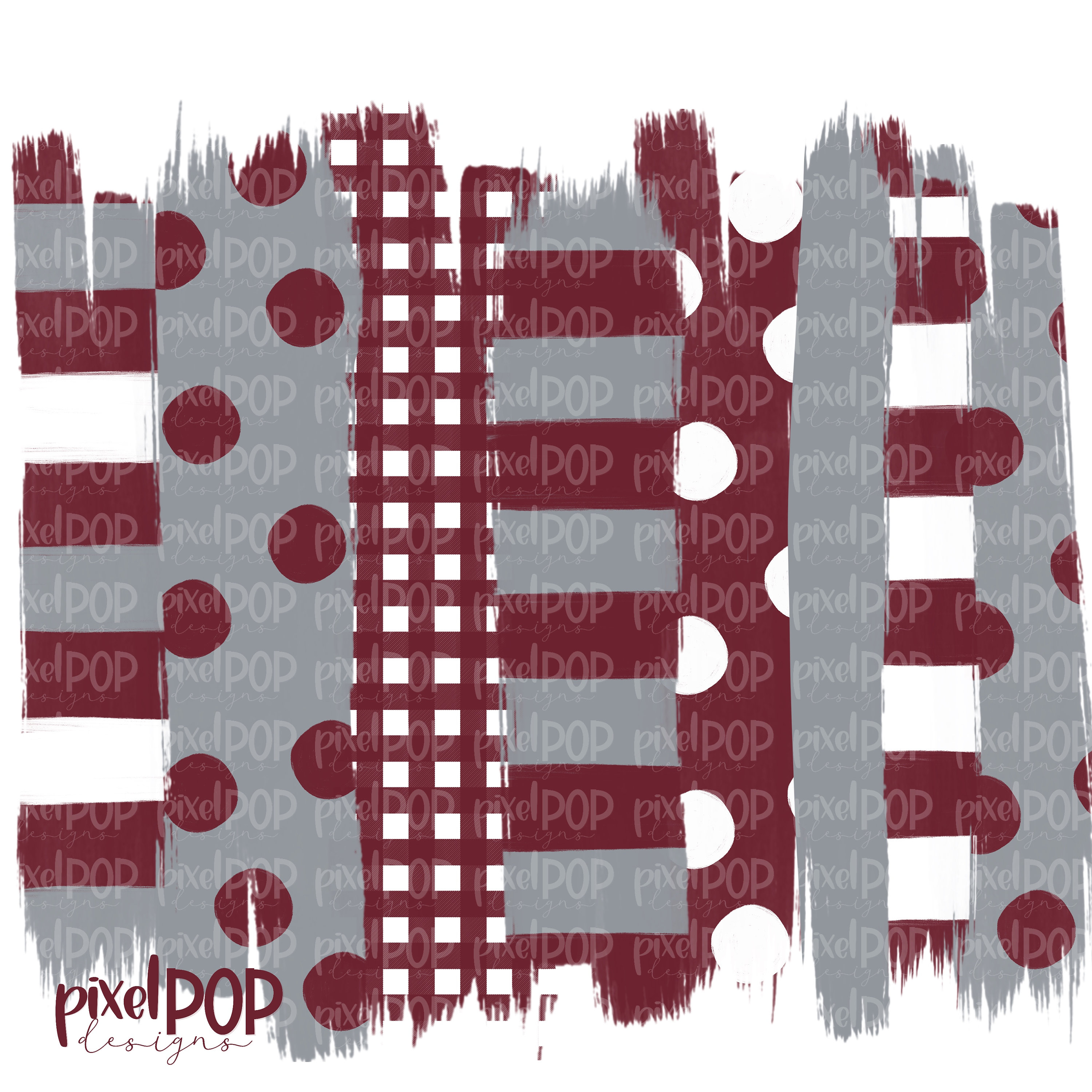 Maroon Grey Stripe Polka Dot Brush Stroke Background PNG | Maroon and ...