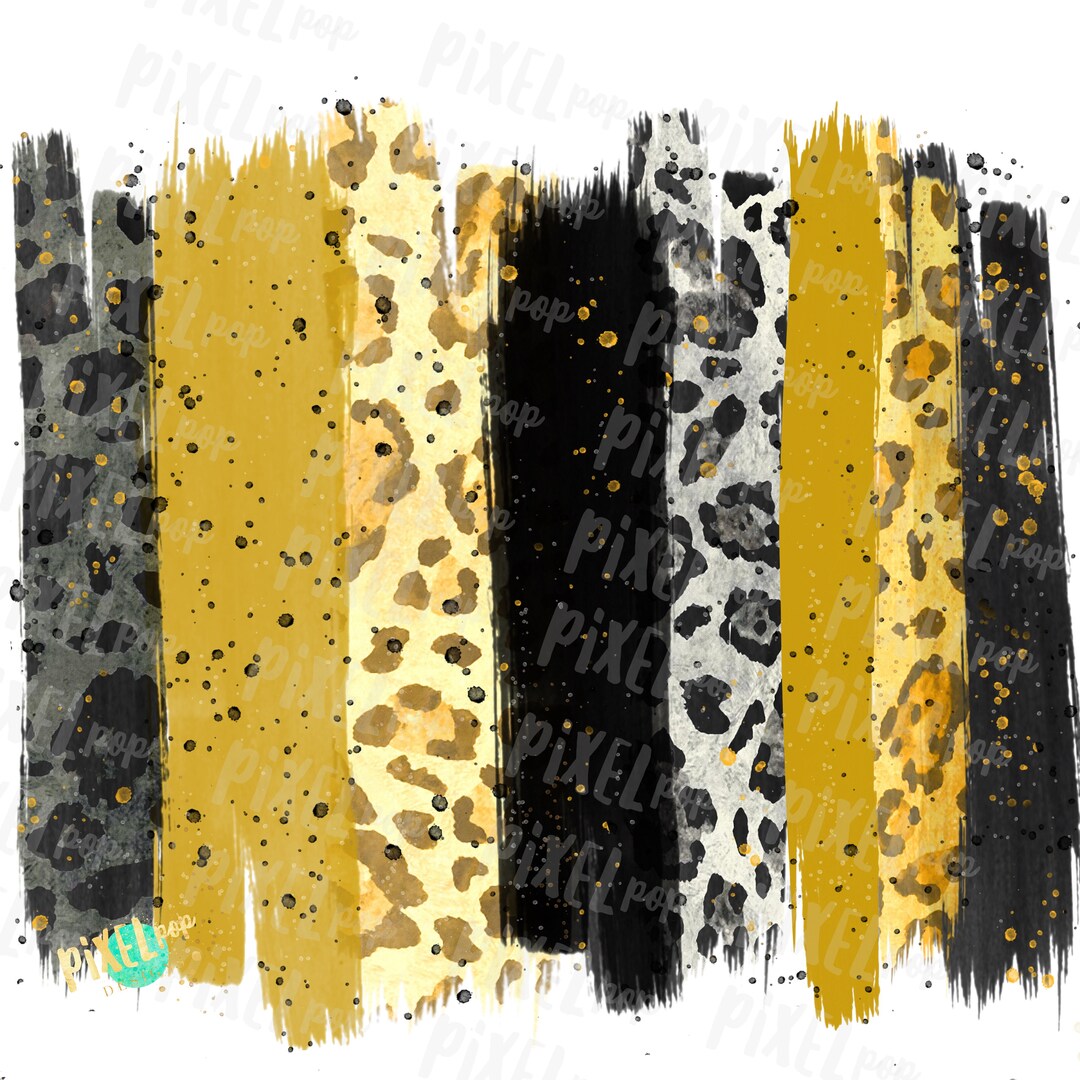 Black and Gold Brush Stroke Background Hand Drawn Sublimation PNG ...