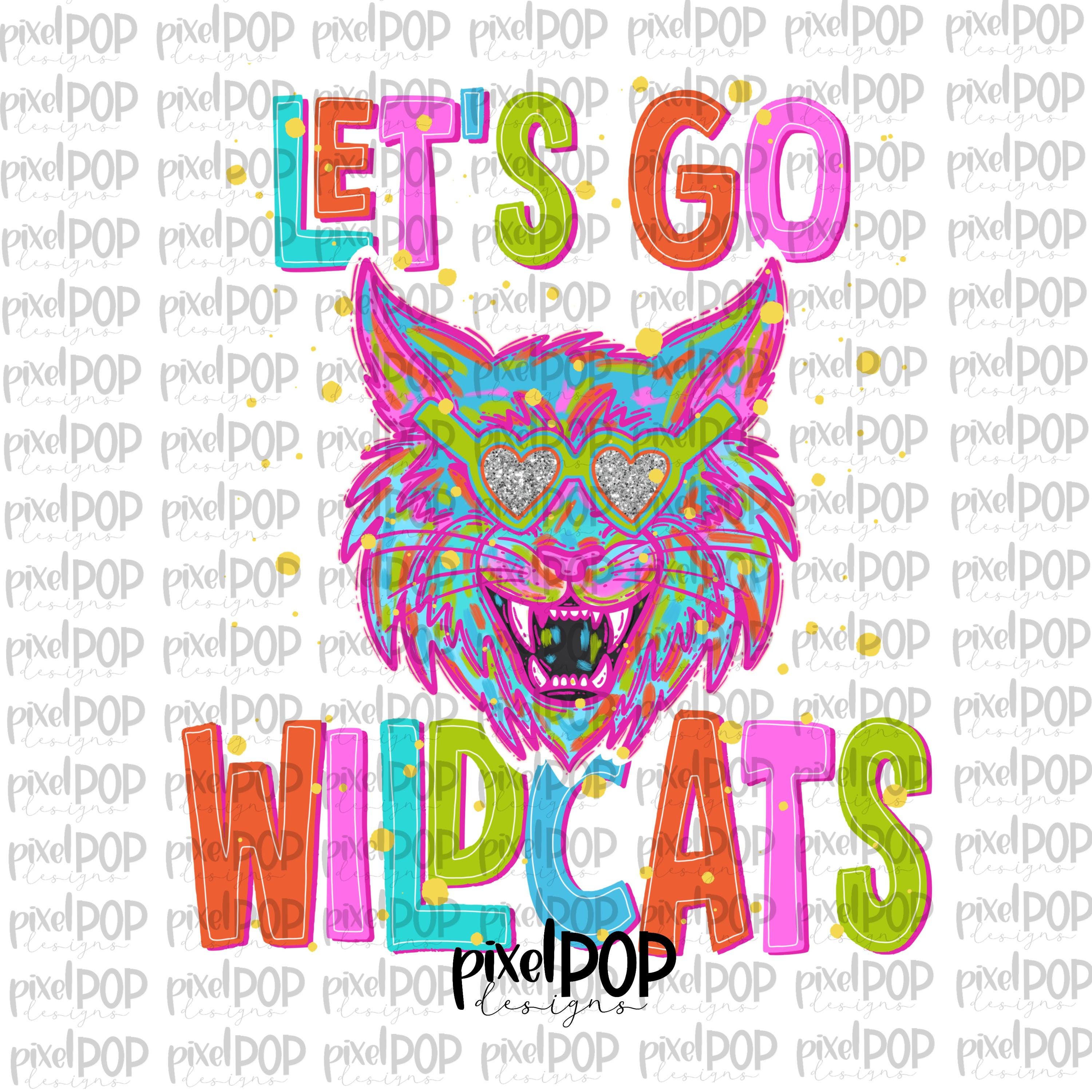 Let's Go Neon Mascot PNG BUNDLE | School Mascots Football | Cheer PNG ...