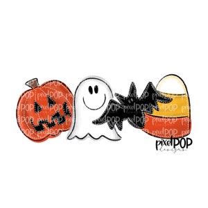 Pumpkin Ghost Bat Candy Corn PNG Halloween Art Ghost Bat - Etsy
