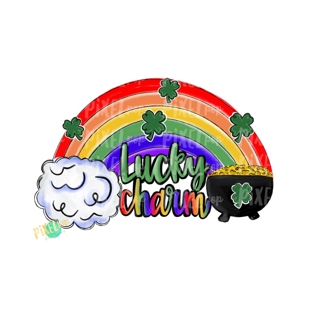 Lucky Charm Rainbow Pot of Gold PNG | St. Patrick's Day Art | Four Leaf ...