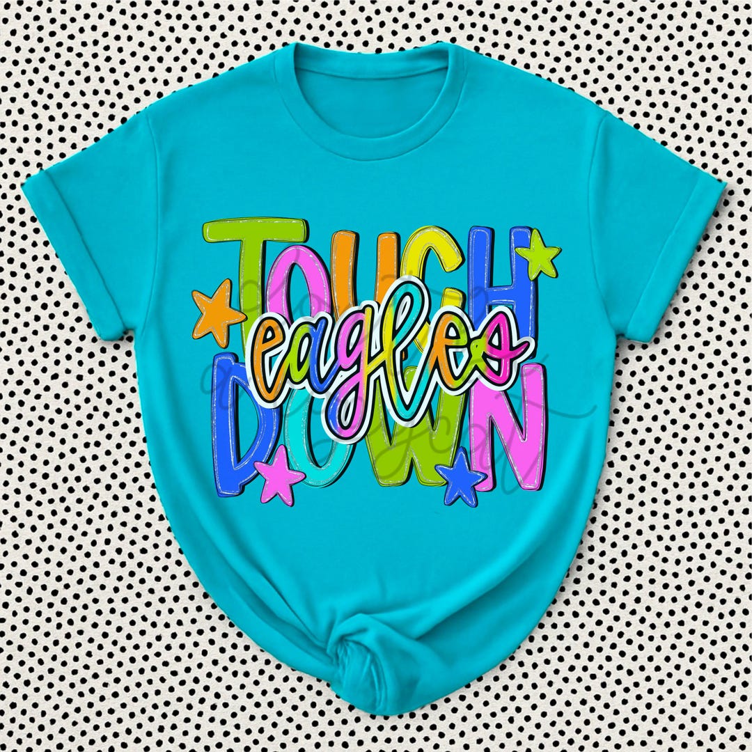 Bright Touchdown Handlettered Football Mascot Eagles Design PNG School ...