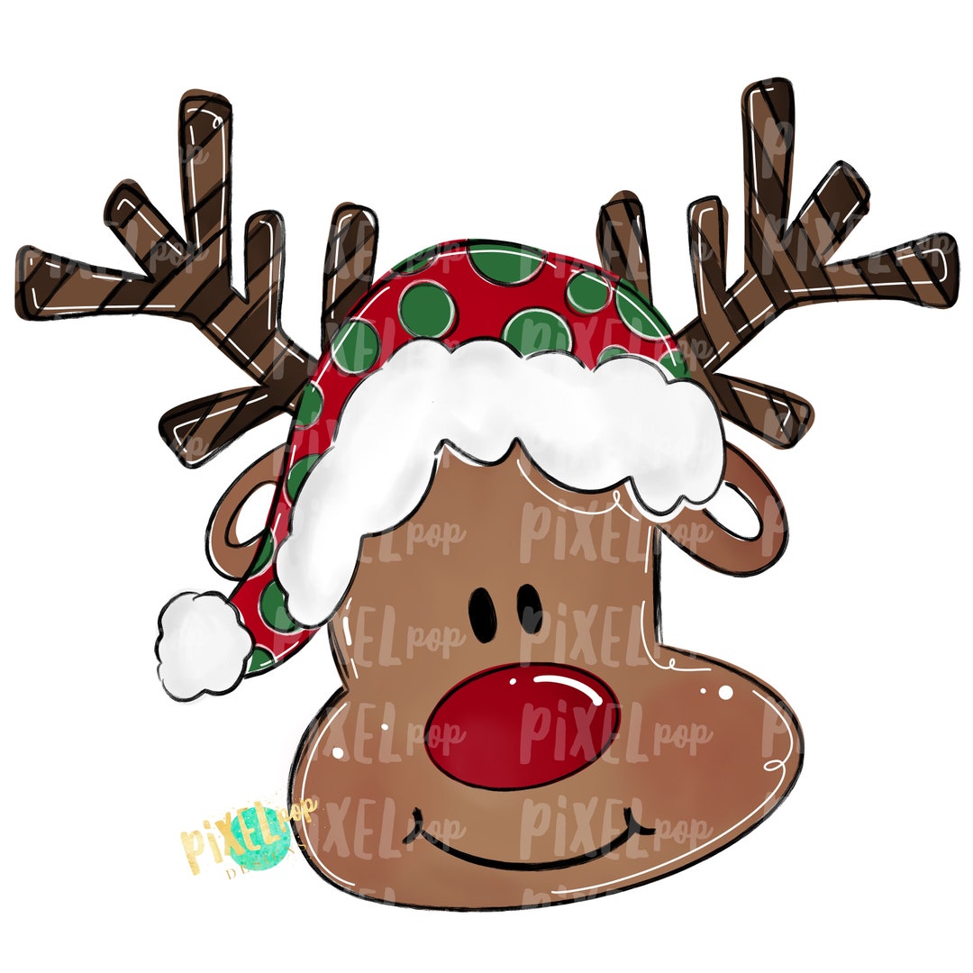 Happy Reindeer PNG | Christmas Design | Reindeer Art | Hand Painted Art ...