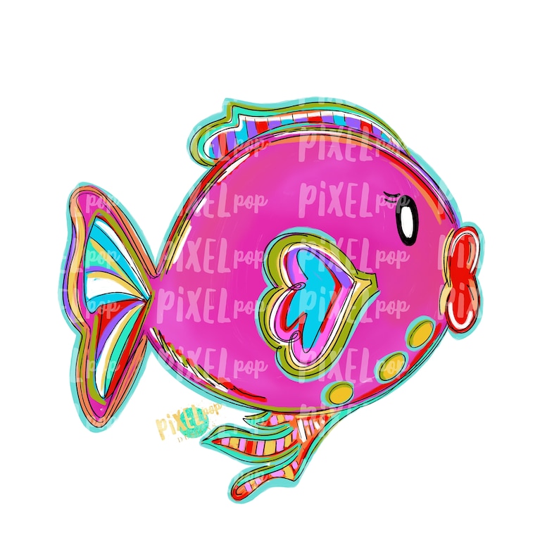 Bright Big Lips Fish Pink PNG Fish Fish Art Fish - Etsy