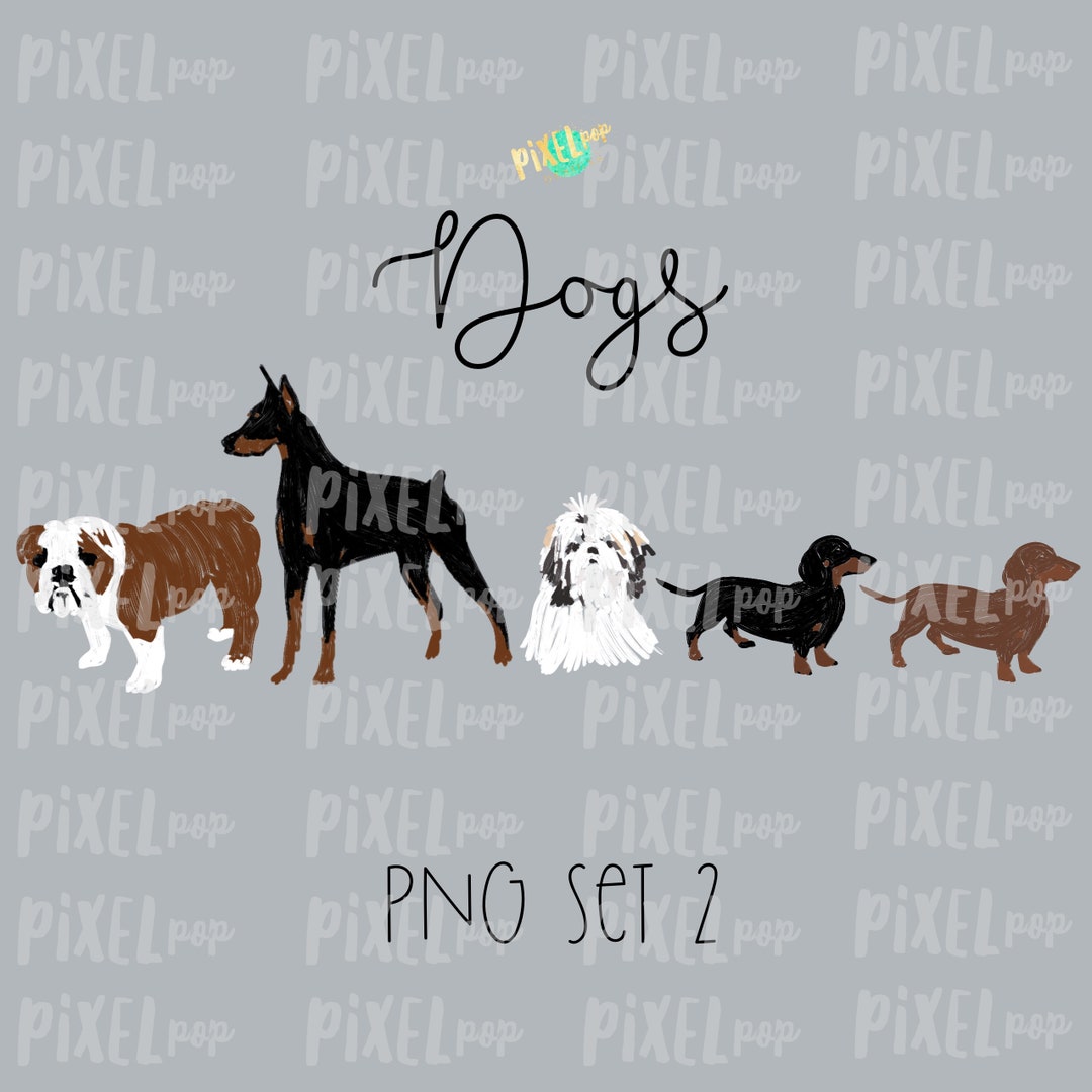 Dog Pets Set 2 for Stick Figure People Family Members Art PNG ...