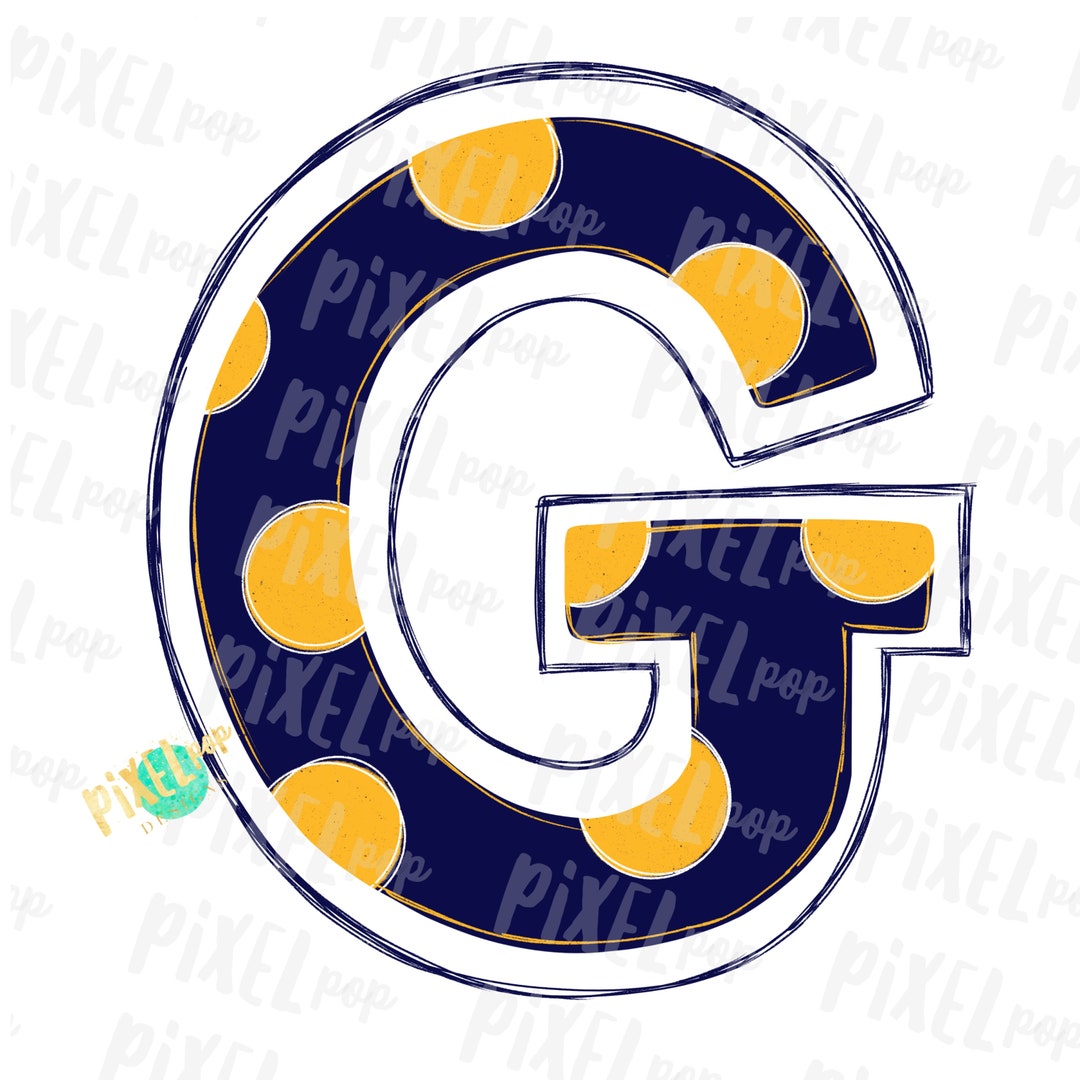 G Polka Dot Sketch Letter PNG | Spirit Shirt PNG Design | Sublimation ...