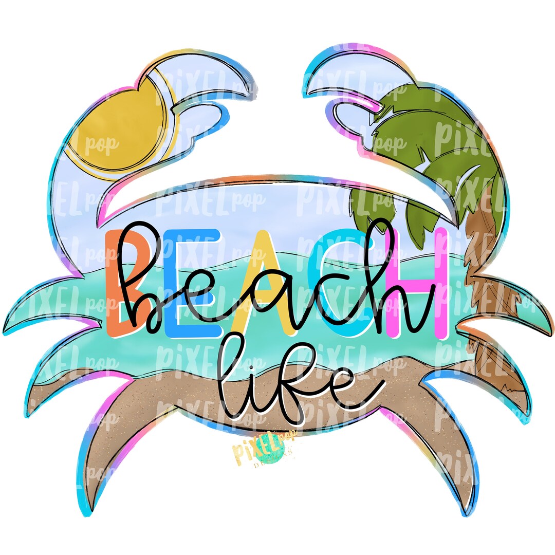 Beach Life Scene Crab PNG | Crab | Coastal Clip Art | Ocean | Crab Art ...