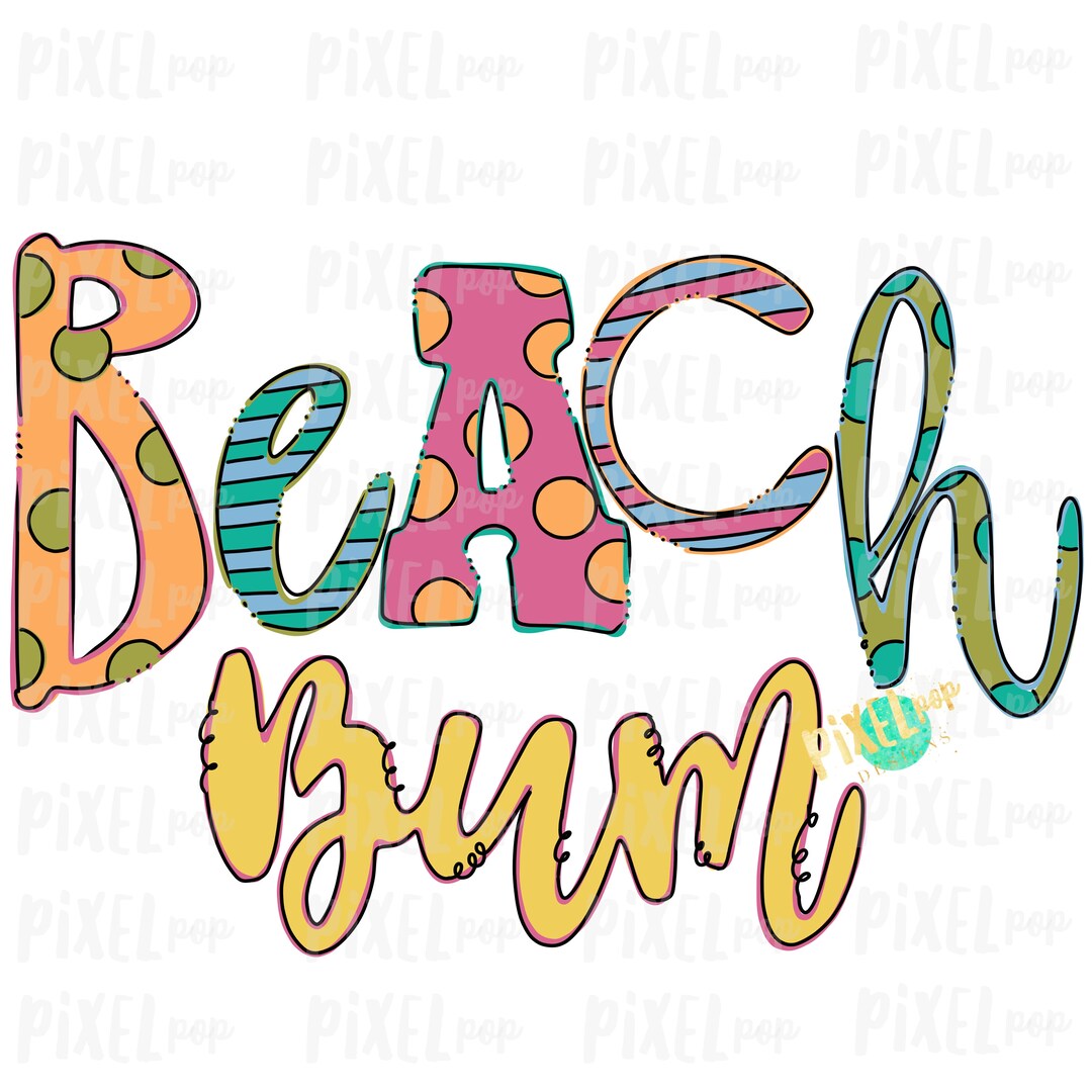 Beach Bum Ocean Sublimation Design PNG | Ocean Waves | Clip | Hand ...