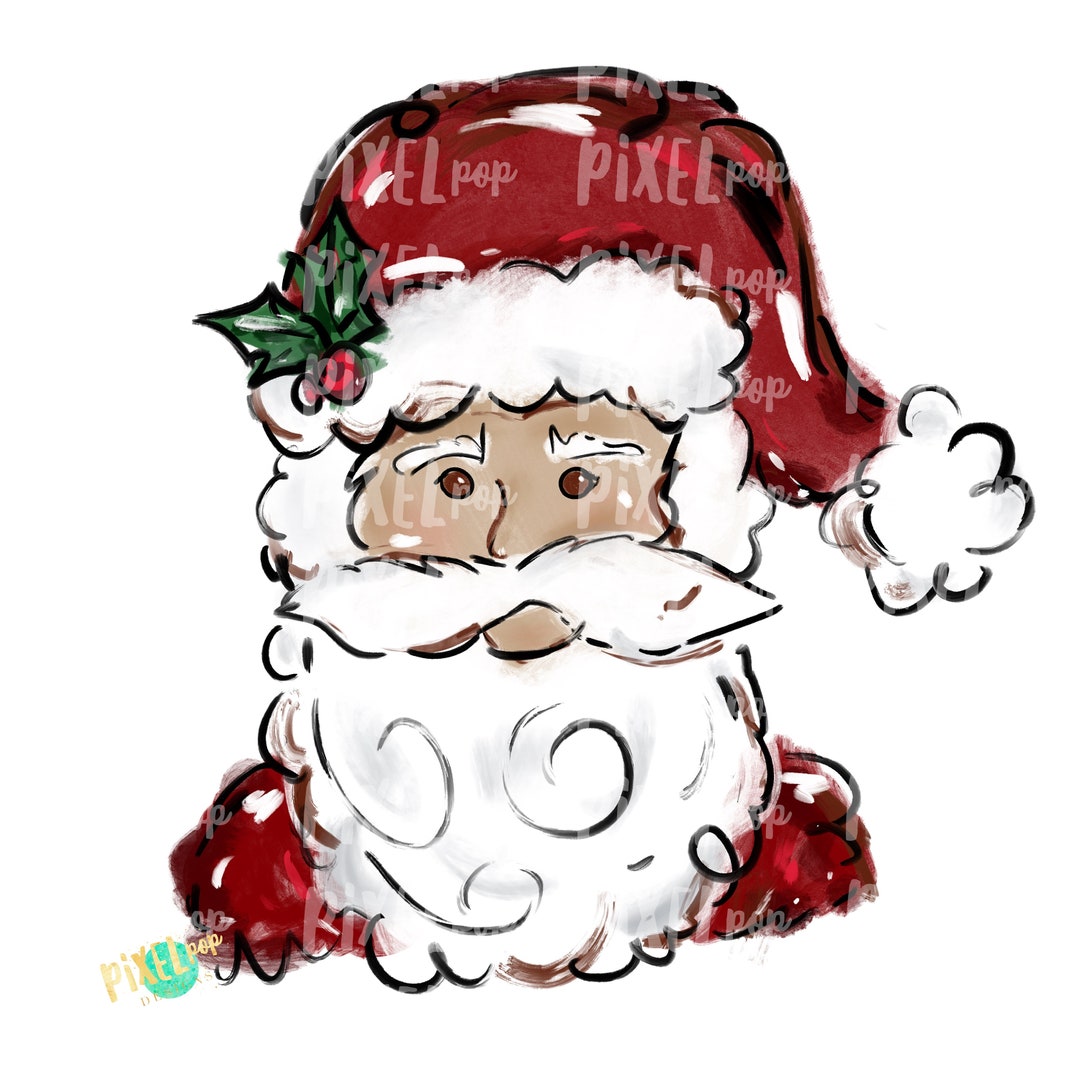 Texture Painted Santa Claus PNG | Santa PNG | Christmas Sublimation ...