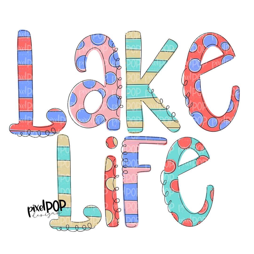 Lake Life Stripe Polka Dot PNG | Lake | Summer Design | Sublimation ...
