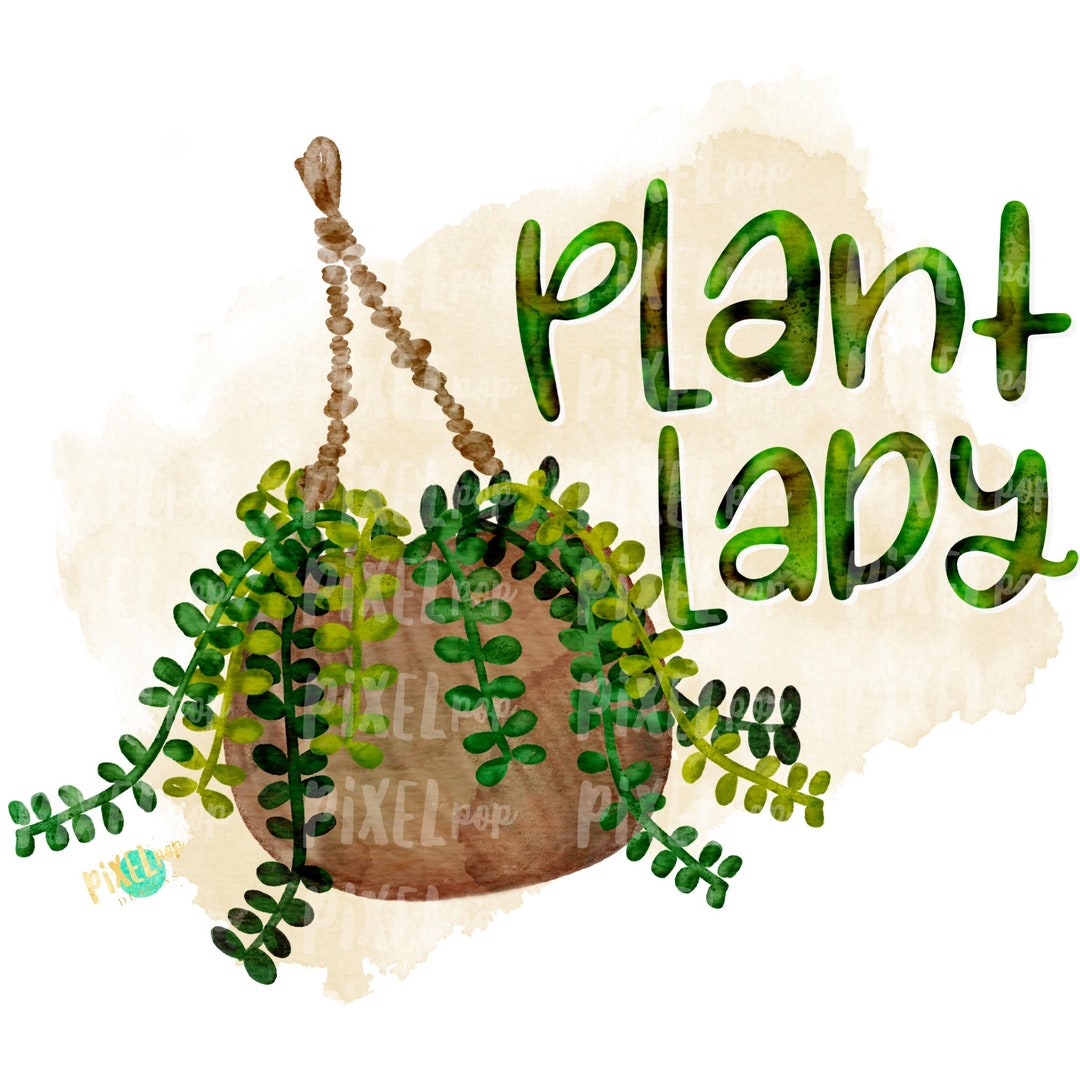 Plant Lady Watercolor PNG | Plants Design | Ferns | Nature Sublimation ...