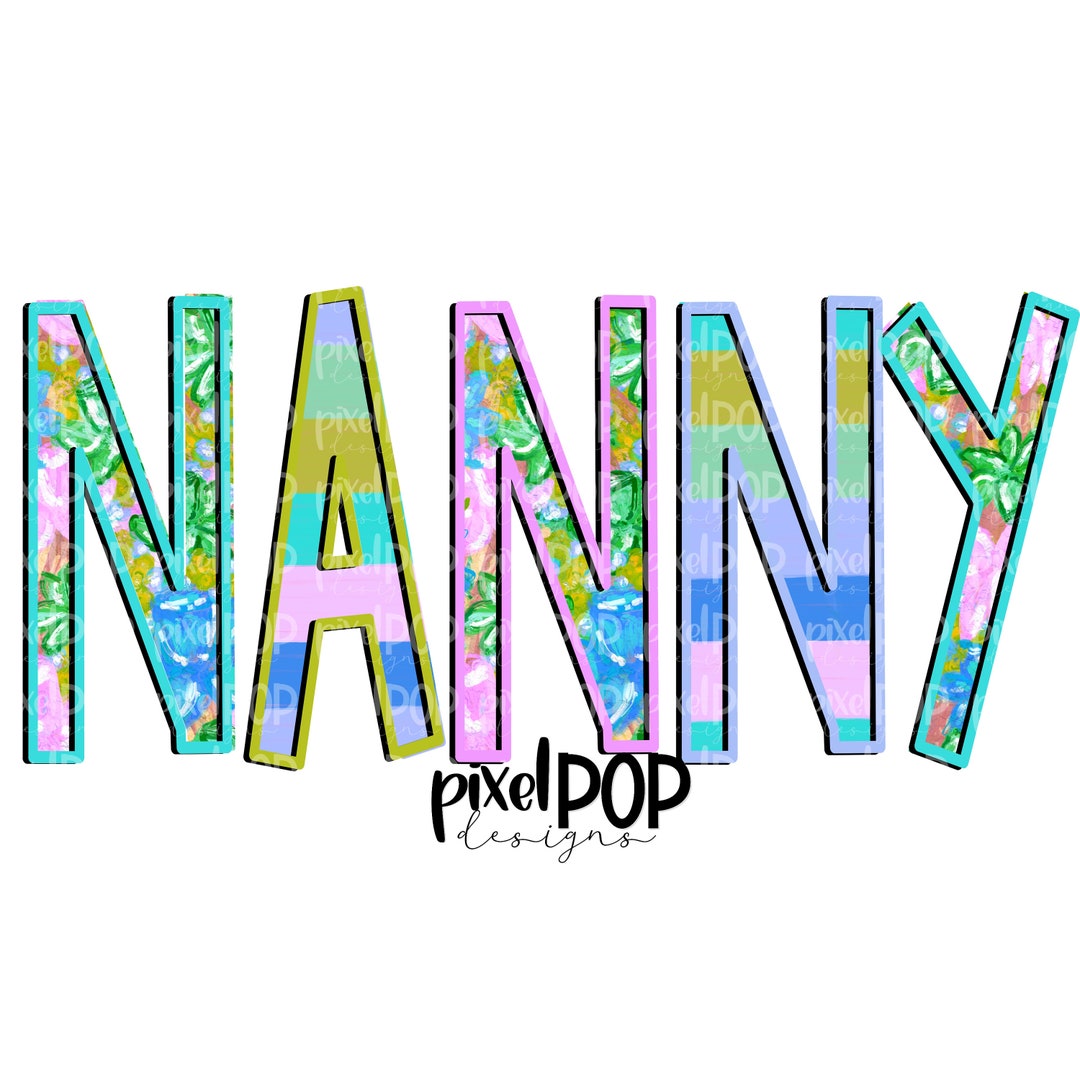 Nanny Floral and Stripe Design PNG | Nanny Art | Nanny Design | Hand ...