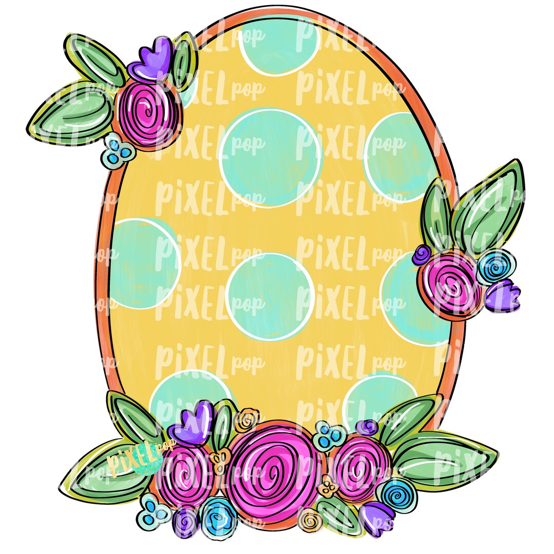Oval Floral Frame Blank PNG | Flower Frame | Sublimation Design ...