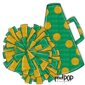 Cheerleader Megaphone & Poms Bundle 38 Pngs | Cheerleading | Cheer Art ...