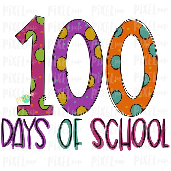 100 Days of School Design Pink Sublimation Art School PNG | Etsy