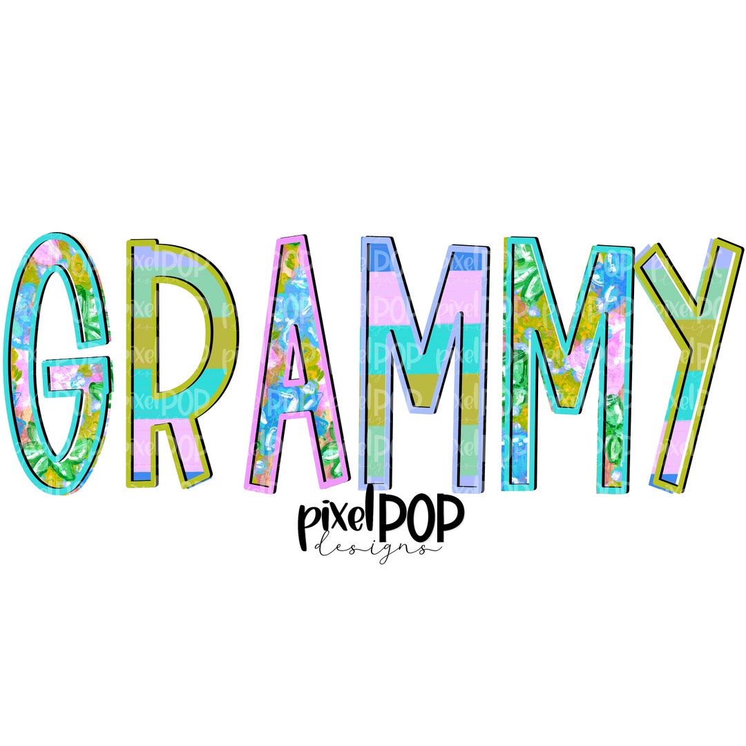 Grammy Floral and Stripe Design PNG | Grammy Art | Grammy Design | Hand ...