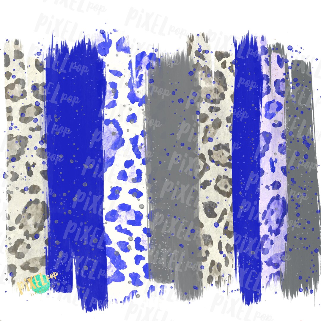 Blue Grey Silver Brush Stroke Background Hand Drawn Sublimation PNG ...