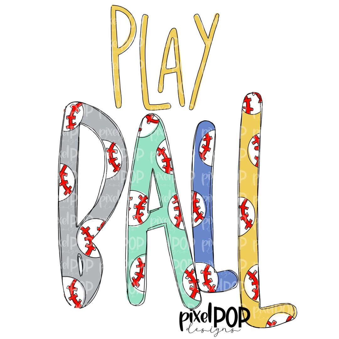 Play Ball Baseball PNG Design | Baseball Art | Pastel Softball Design ...