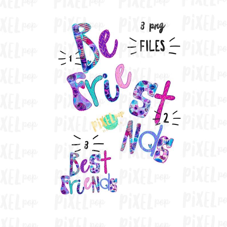 Best Friends Whole and Split Sublimation PNG Design | Hand Drawn PNG ...