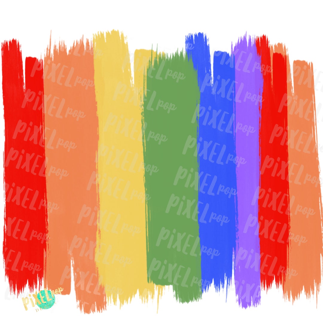 Rainbow Brush Stroke Background PNG | Brush Strokes | Rainbow | Digital ...