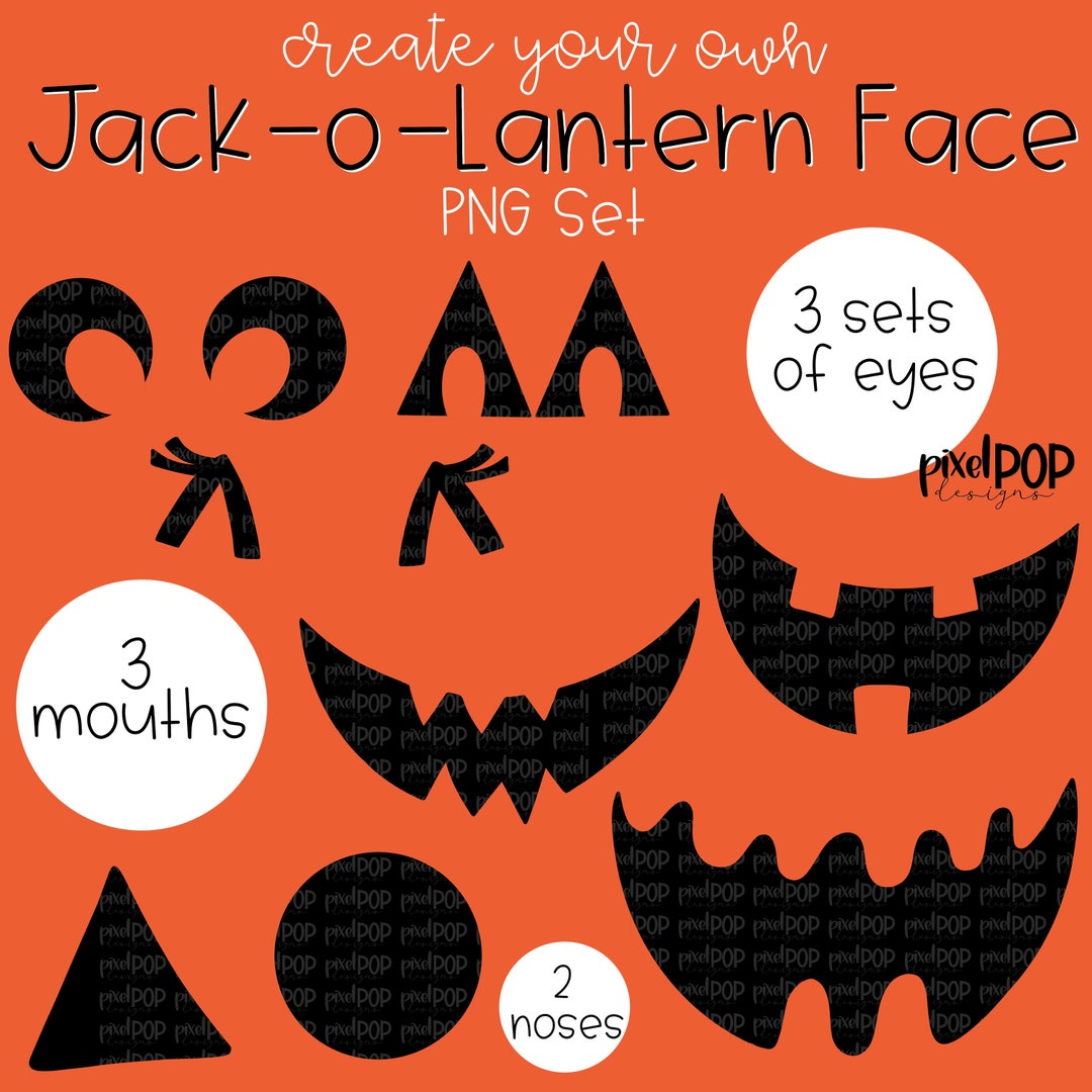 Create Your Own Jack-o-lantern PNG Set | Halloween Digital | Digital ...