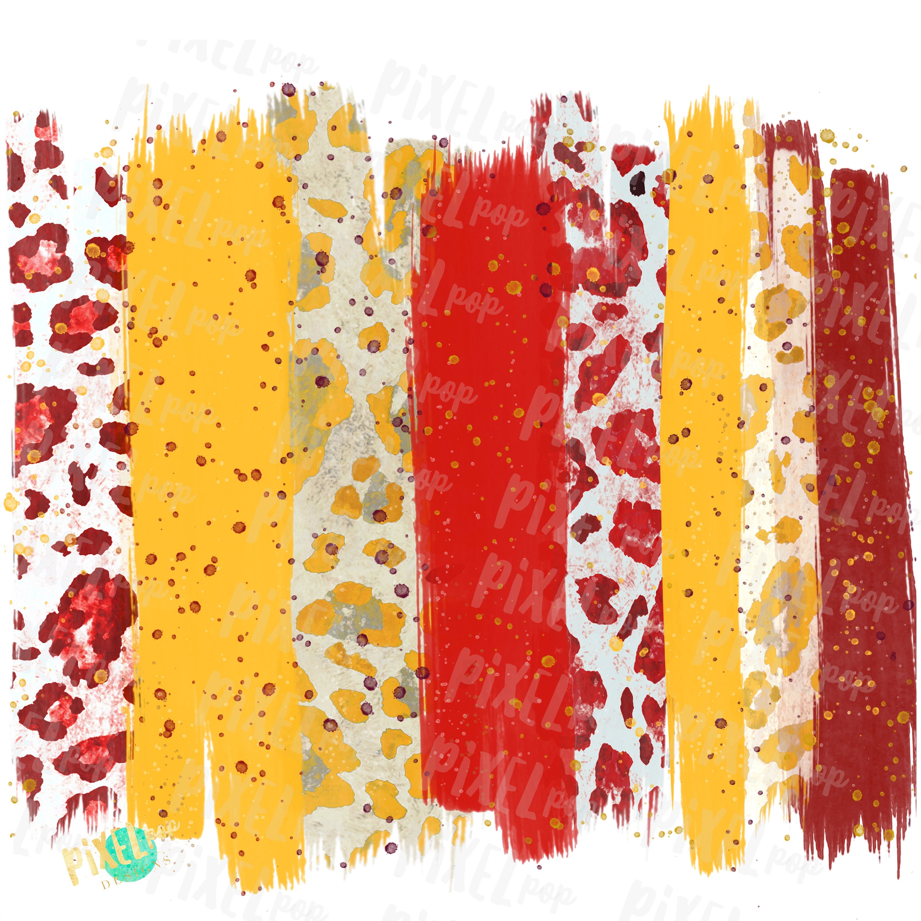 Red and Gold Yellow Brush Stroke Background Hand Drawn | Etsy