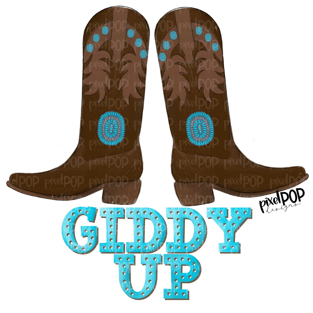 Giddy up Cowboy Boots PNG Design | Giddy up | Cowboy PNG | Rodeo Clip ...