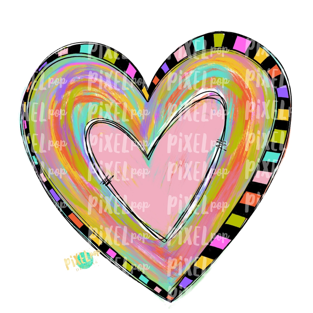 Paint Stroke Heart PNG | Funky Painted Heart | Valentine Heart ...