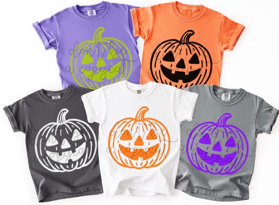 Halloween Doodles Jack-o-lantern PNG Design in 5 Colors Bat Ghost ...