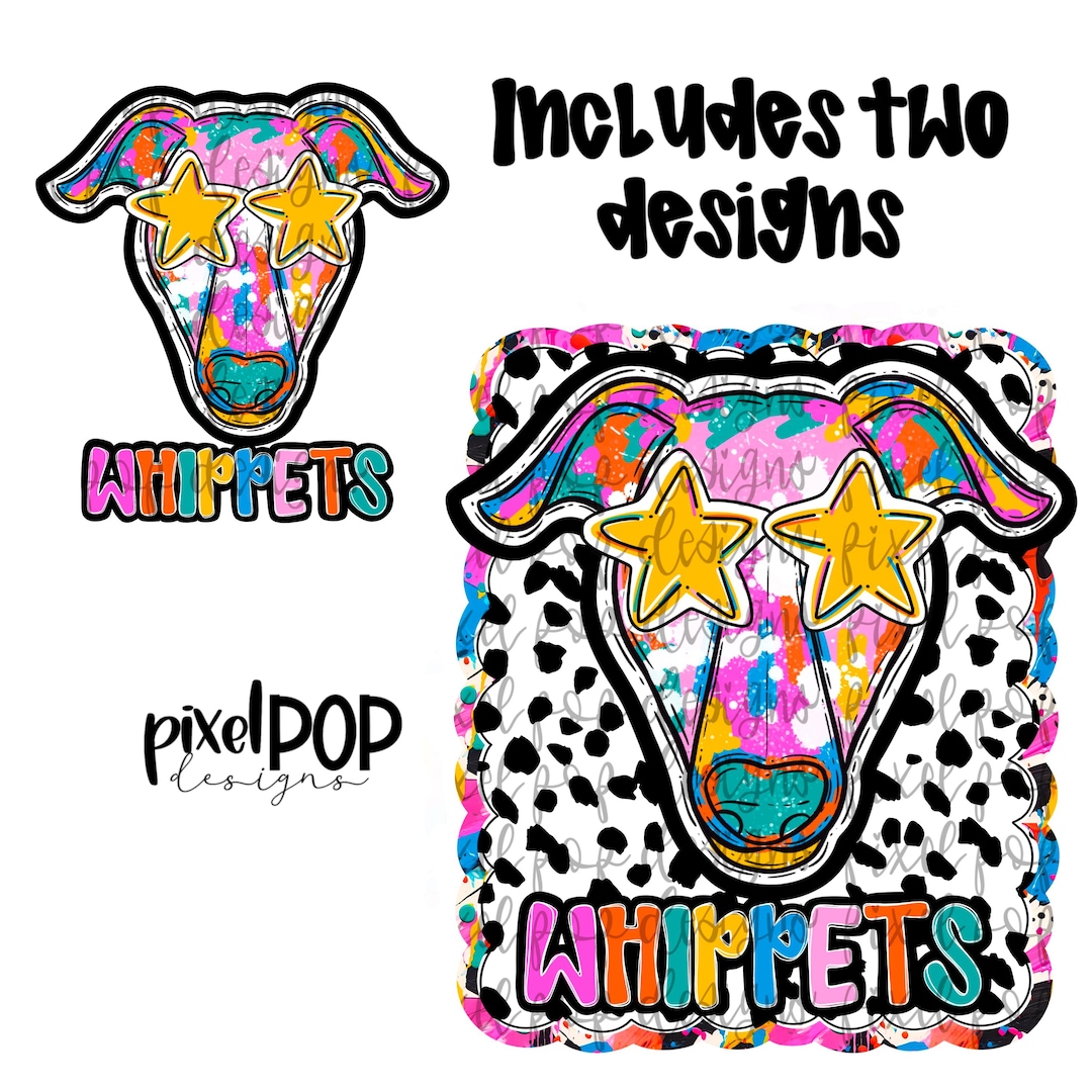 Graffiti Dotty Whippets Hand Drawn Mascot Spirit PNG Design | School ...
