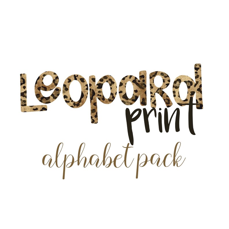 Leopard Print Hand Drawn Digital Alphabet Letter Set - Etsy