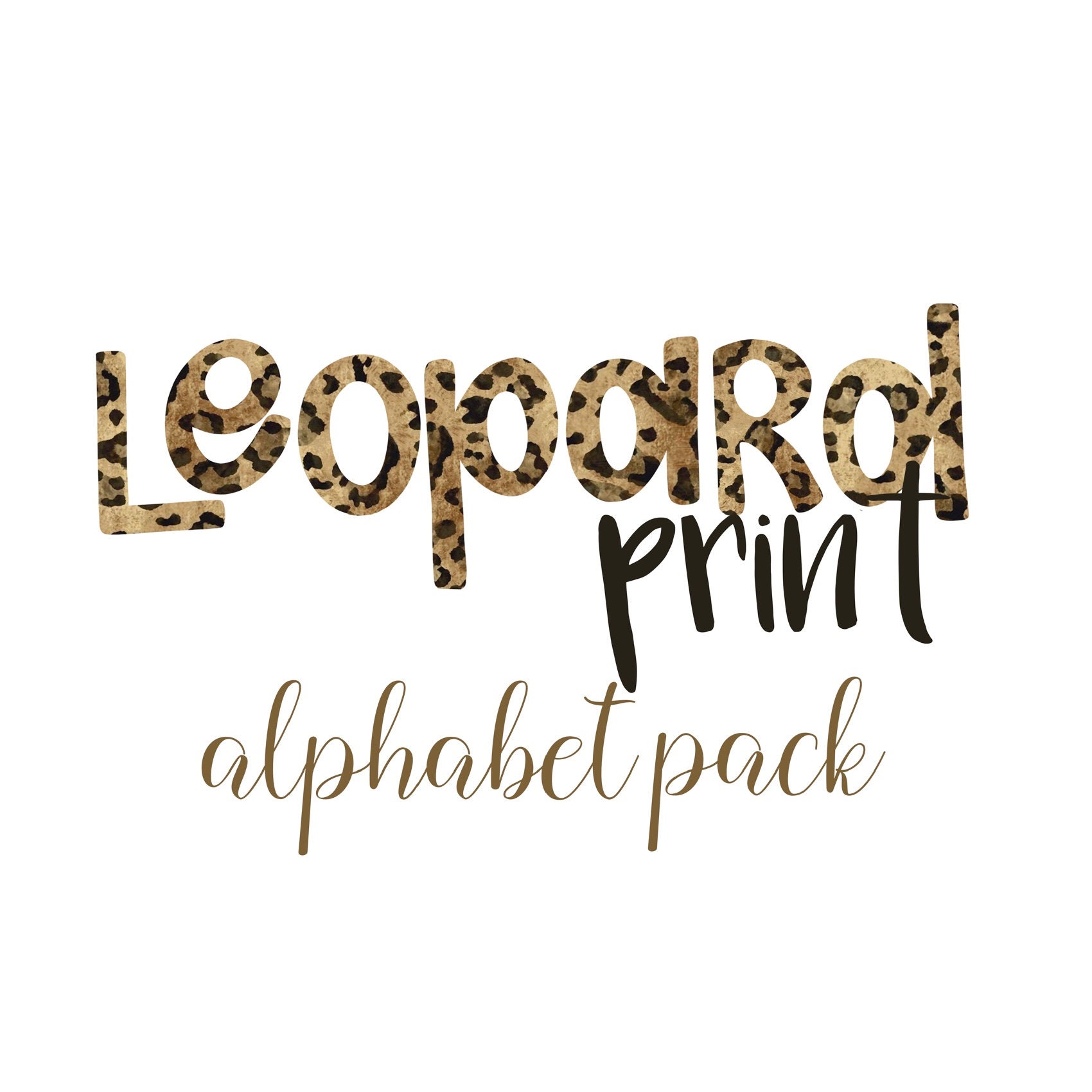 Leopard Print Hand Drawn Digital Alphabet Letter Set | Alphapack Font ...