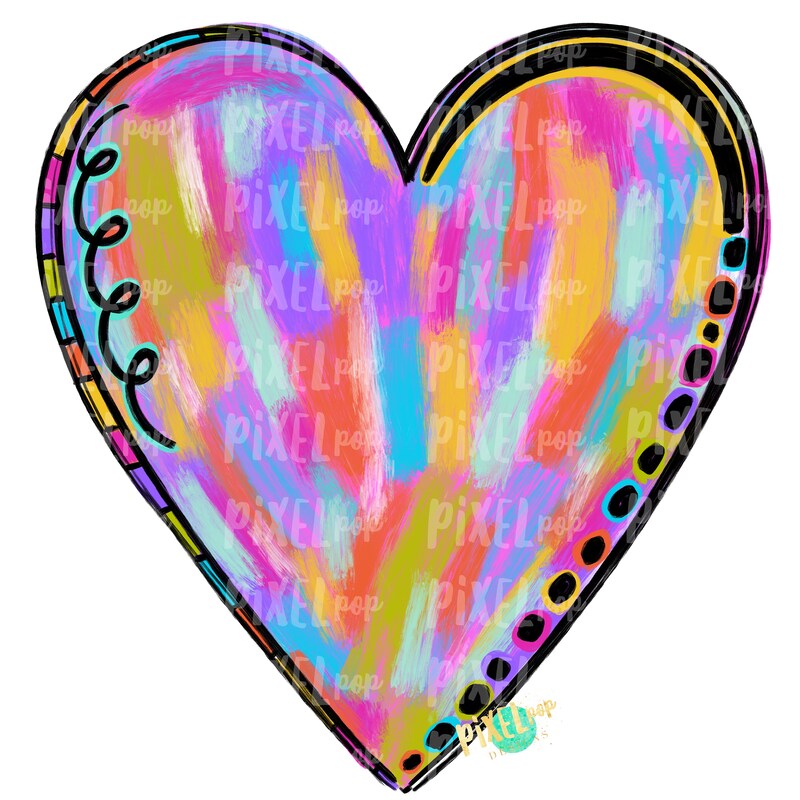 Hand Painted Heart - Etsy