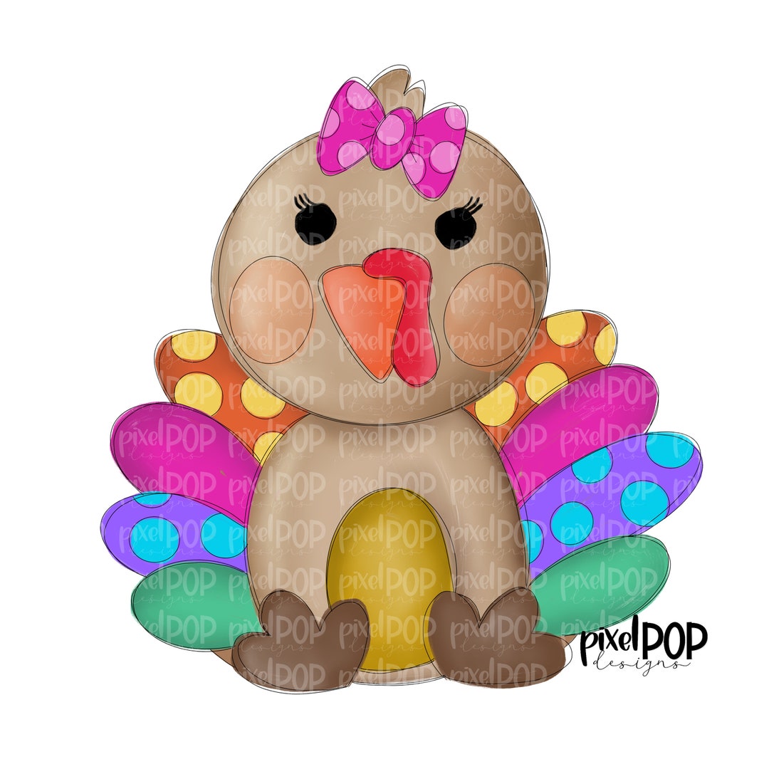 Little Turkey Girl PNG | Cute Turkey Sublimation | Turkey Design ...