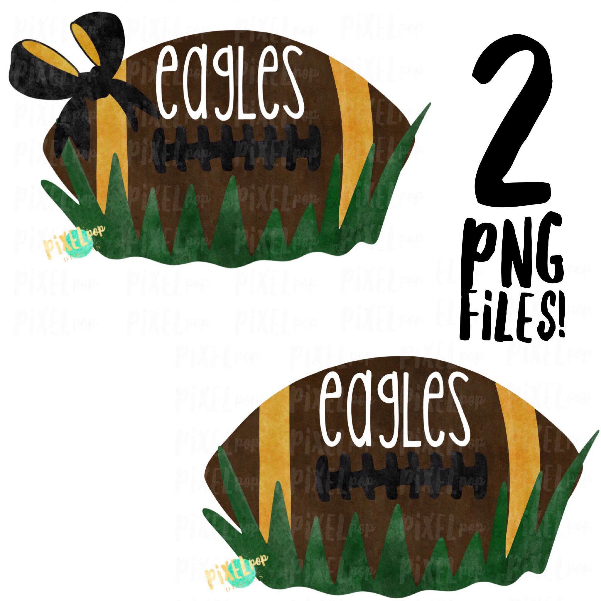 Eagles Black and Gold Football Watercolor Hand Drawn | Etsy