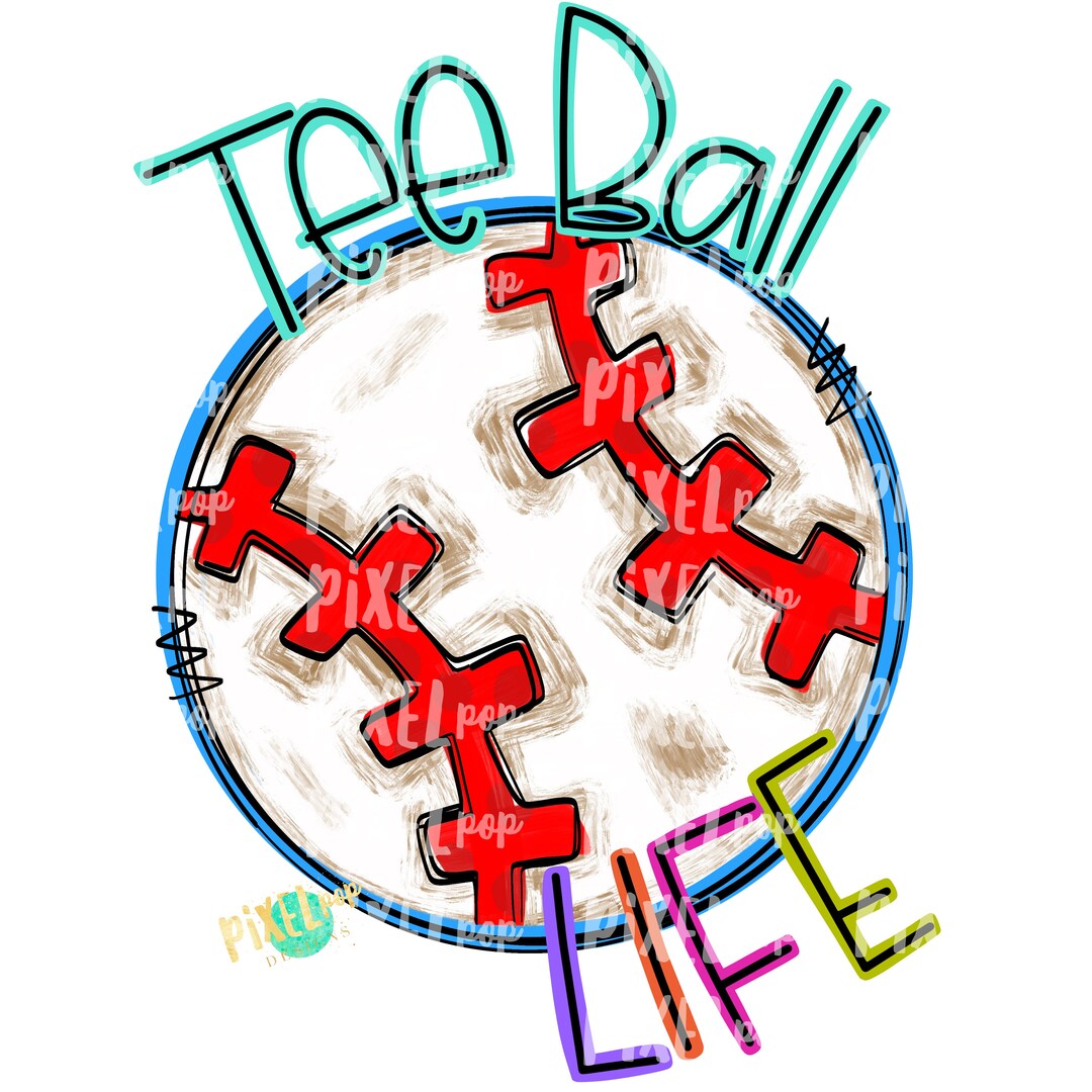 Tee Ball Life PNG | Tee Ball Design | Painted Tee Ball Clip Art | Tee ...