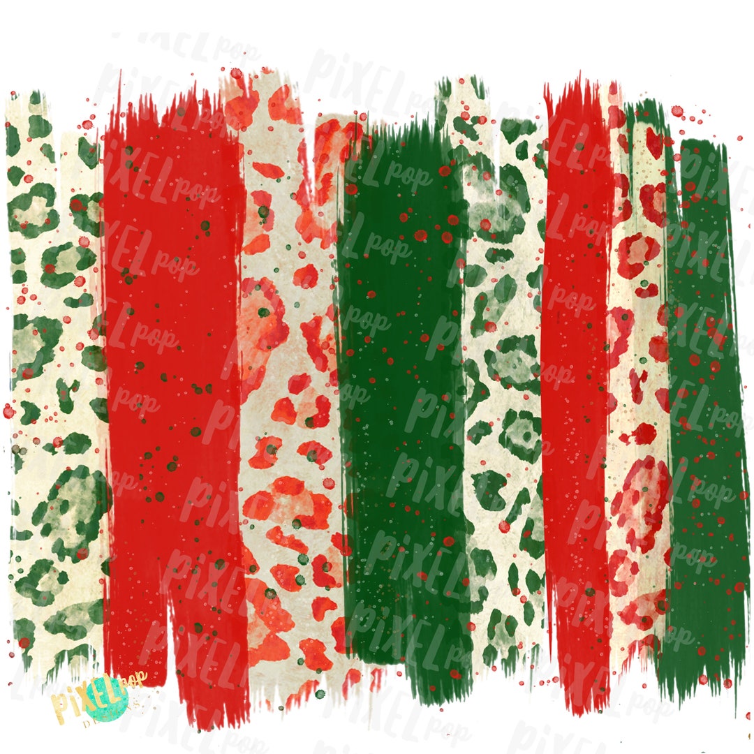 Red and Green Holiday Christmas Brush Stroke Background Sublimation PNG ...