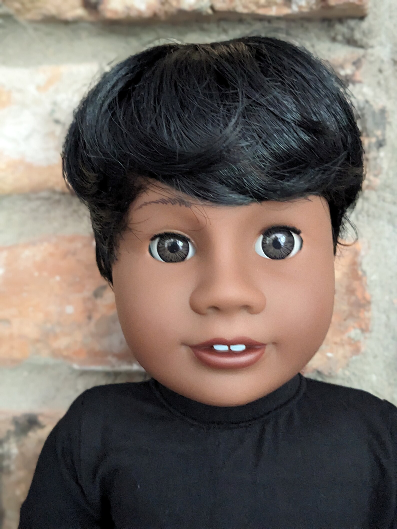OOAK Custom American Girl Boy Doll Bodhi Black Hair Brown Eyes Darkest ...