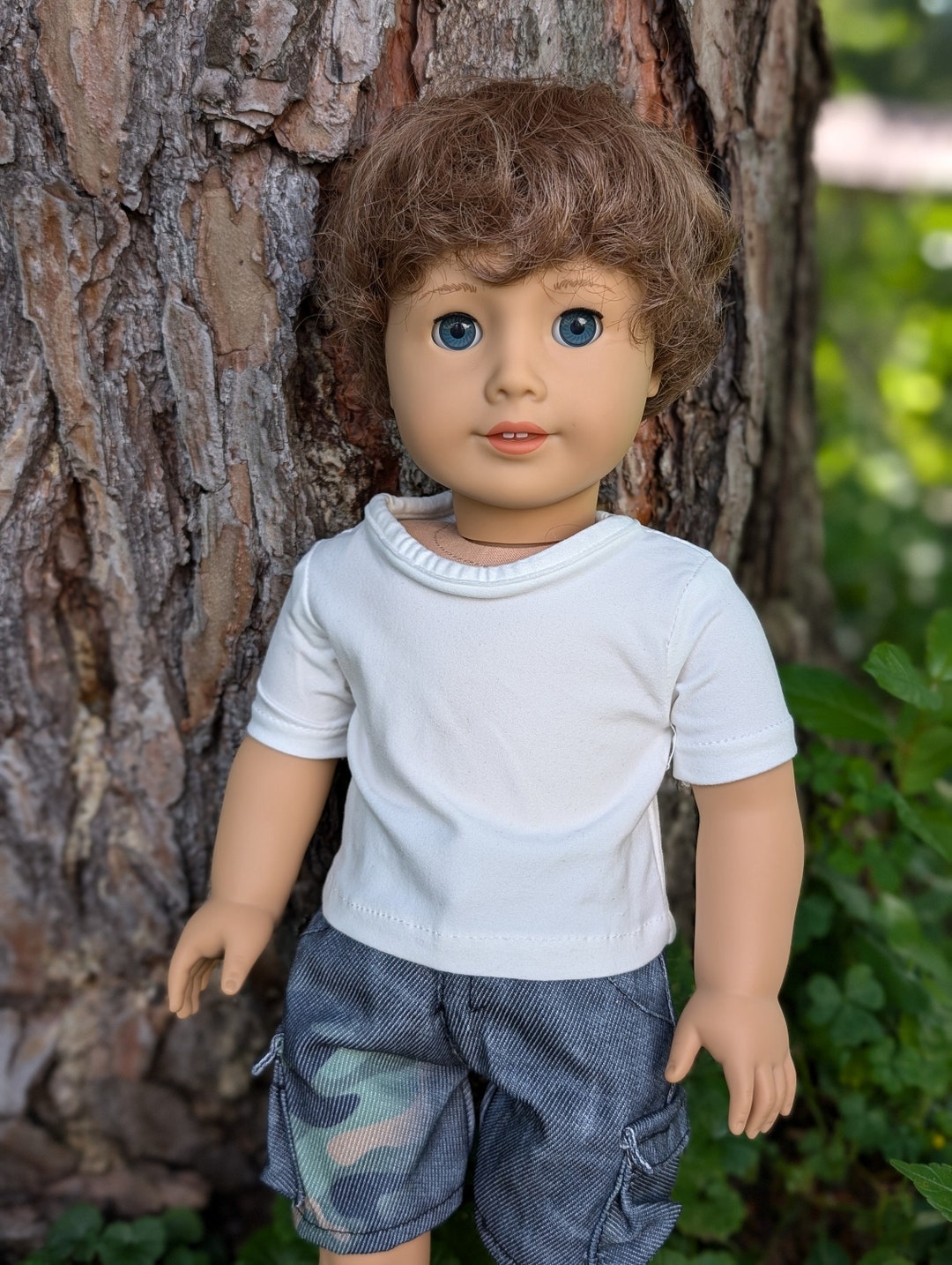 OOAK Custom American Girl Boy Doll Merrick Brown Hair Blue Eyes Light ...