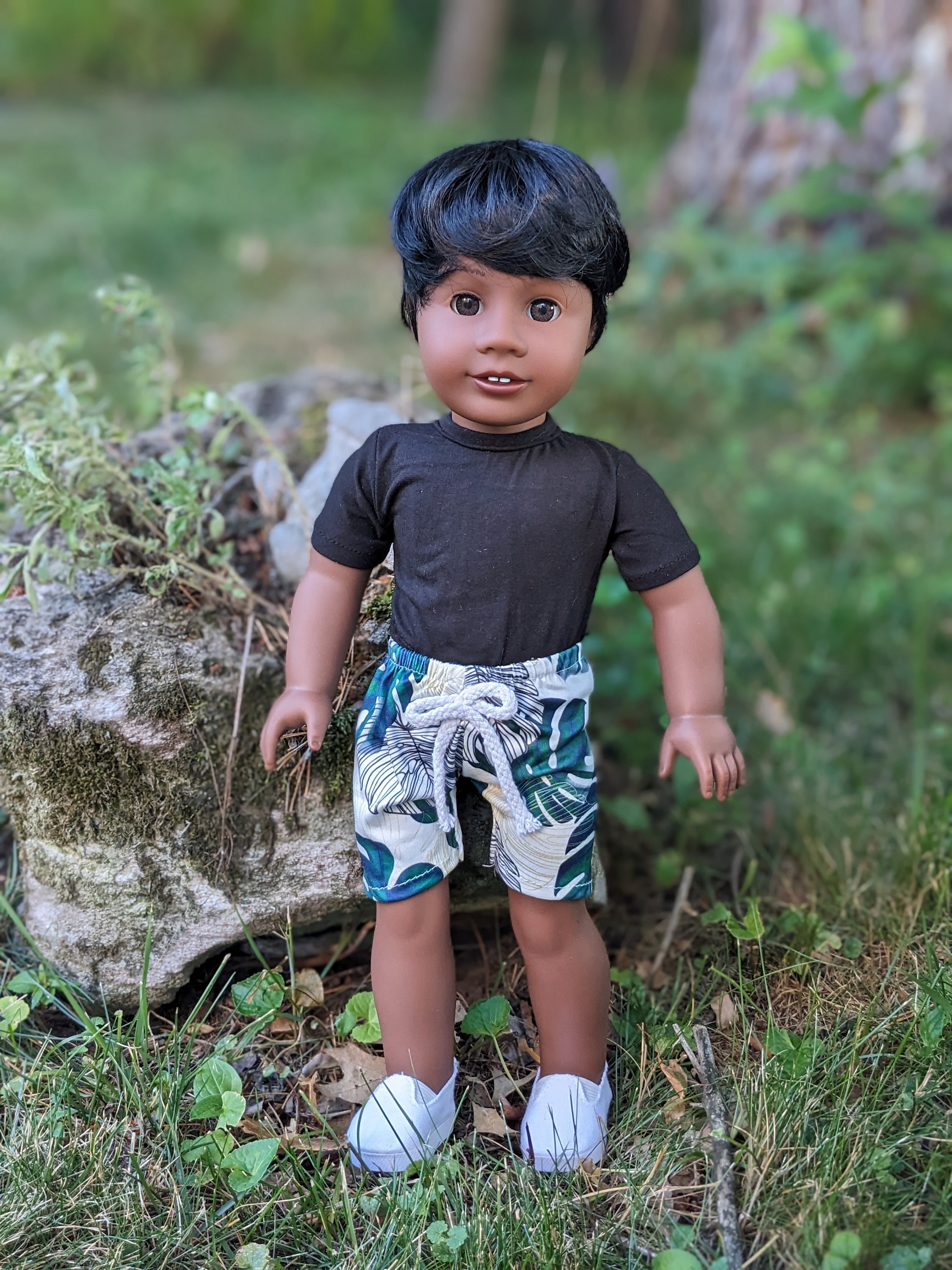 OOAK Custom American Girl Boy Doll Bodhi Black Hair Brown Eyes Darkest ...