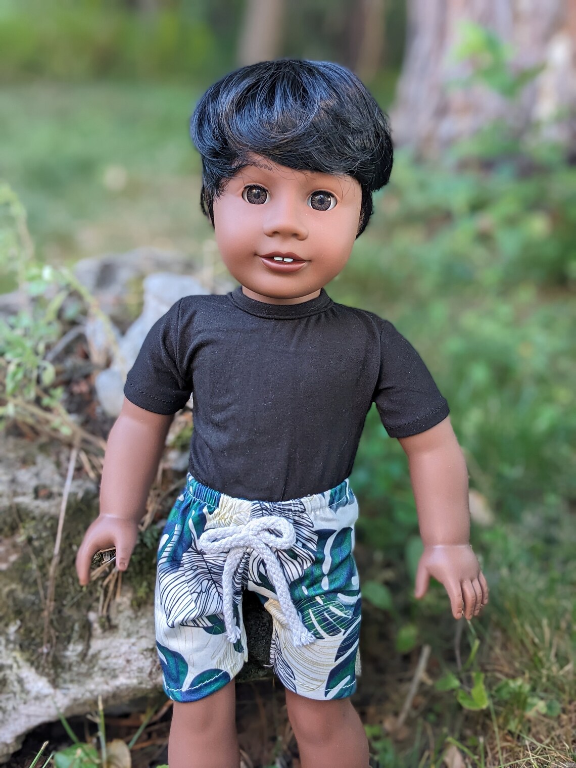 OOAK Custom American Girl Boy Doll Bodhi Black Hair Brown Eyes Darkest ...