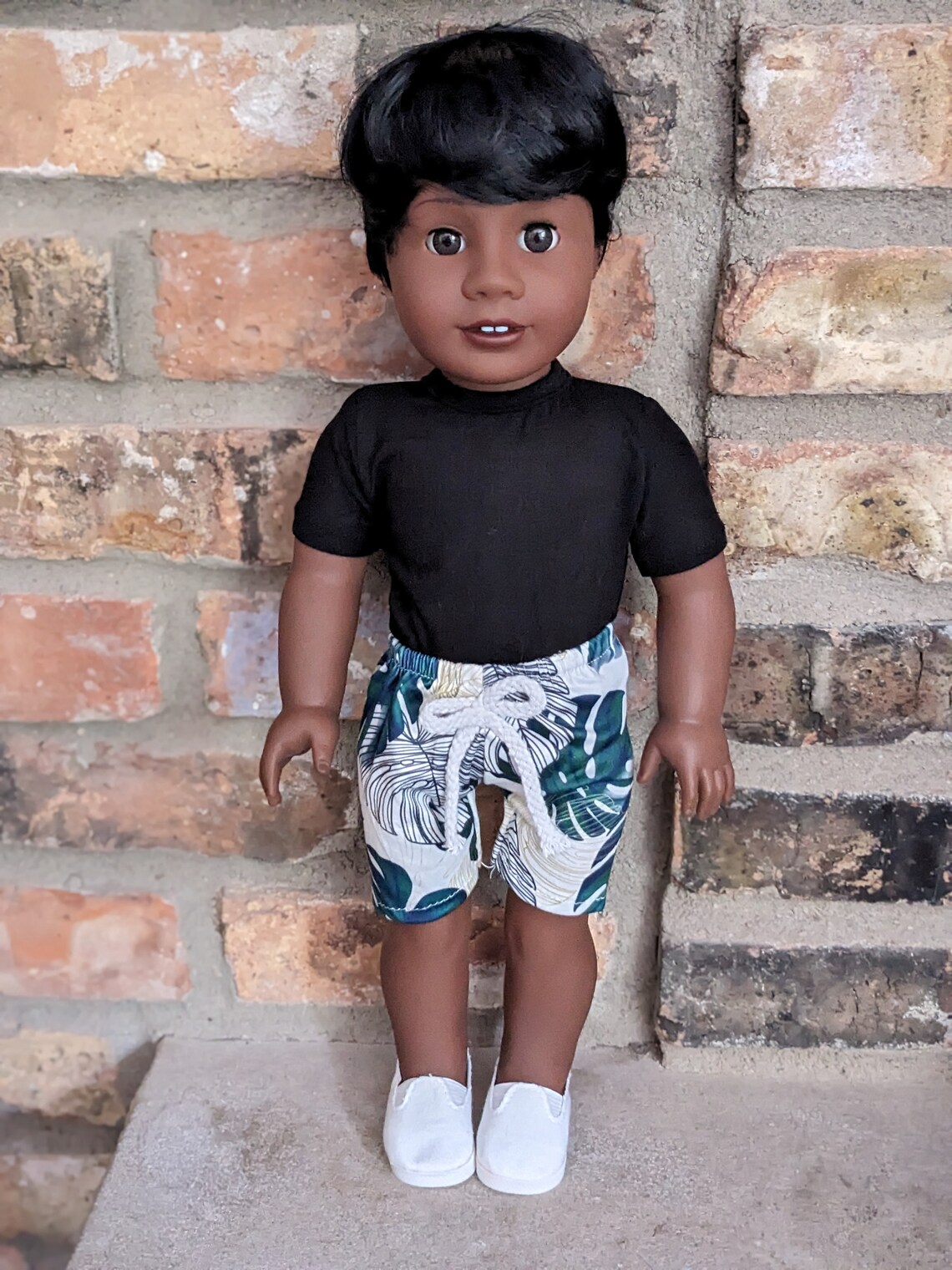 OOAK Custom American Girl Boy Doll Bodhi Black Hair Brown Eyes Darkest ...