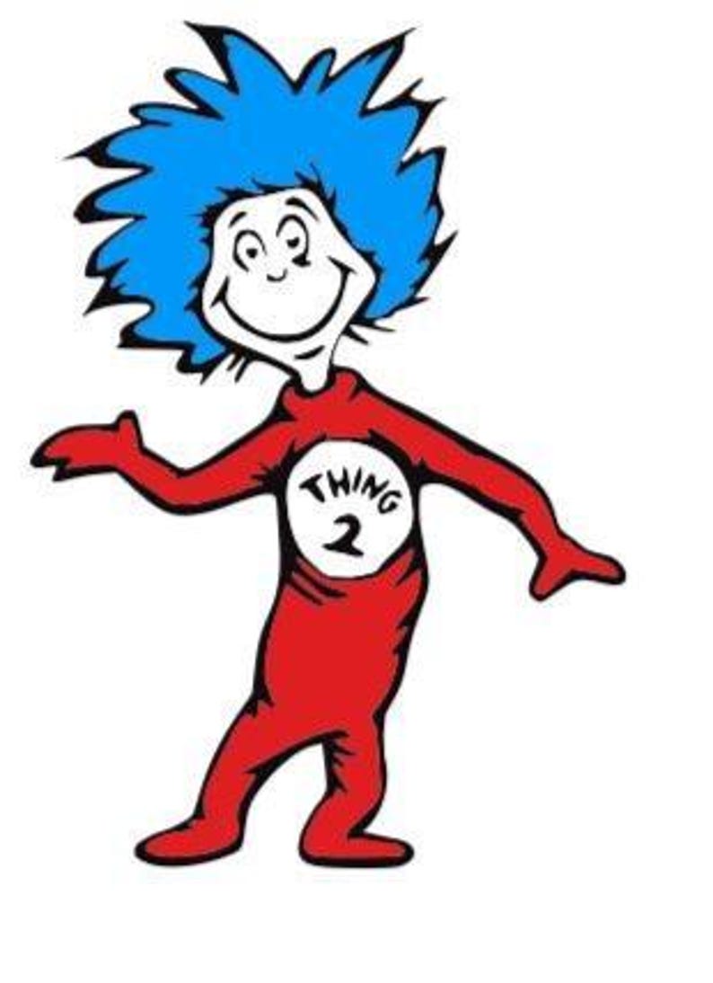 Thing 1 and 2 Pes Embroidery File and Svg - Etsy