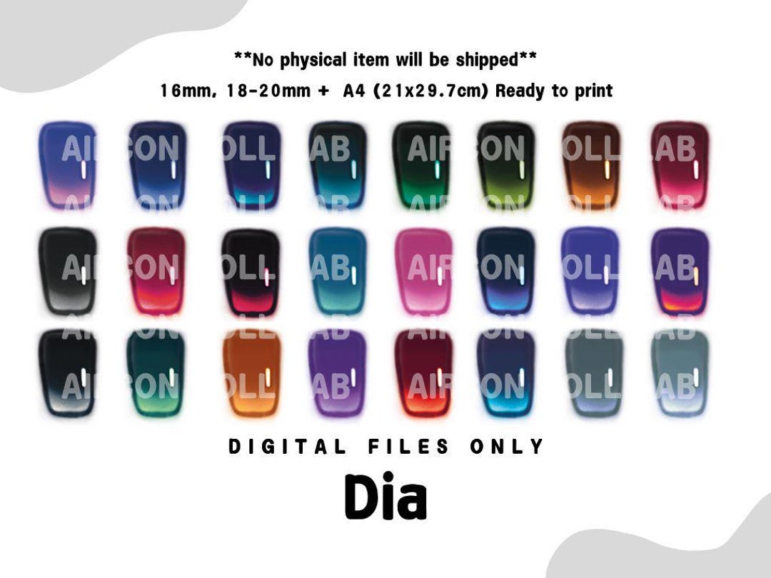 16mm, 18mm, 20mm Animated BJD Eye Designs in A4 Digital Photo Print ...