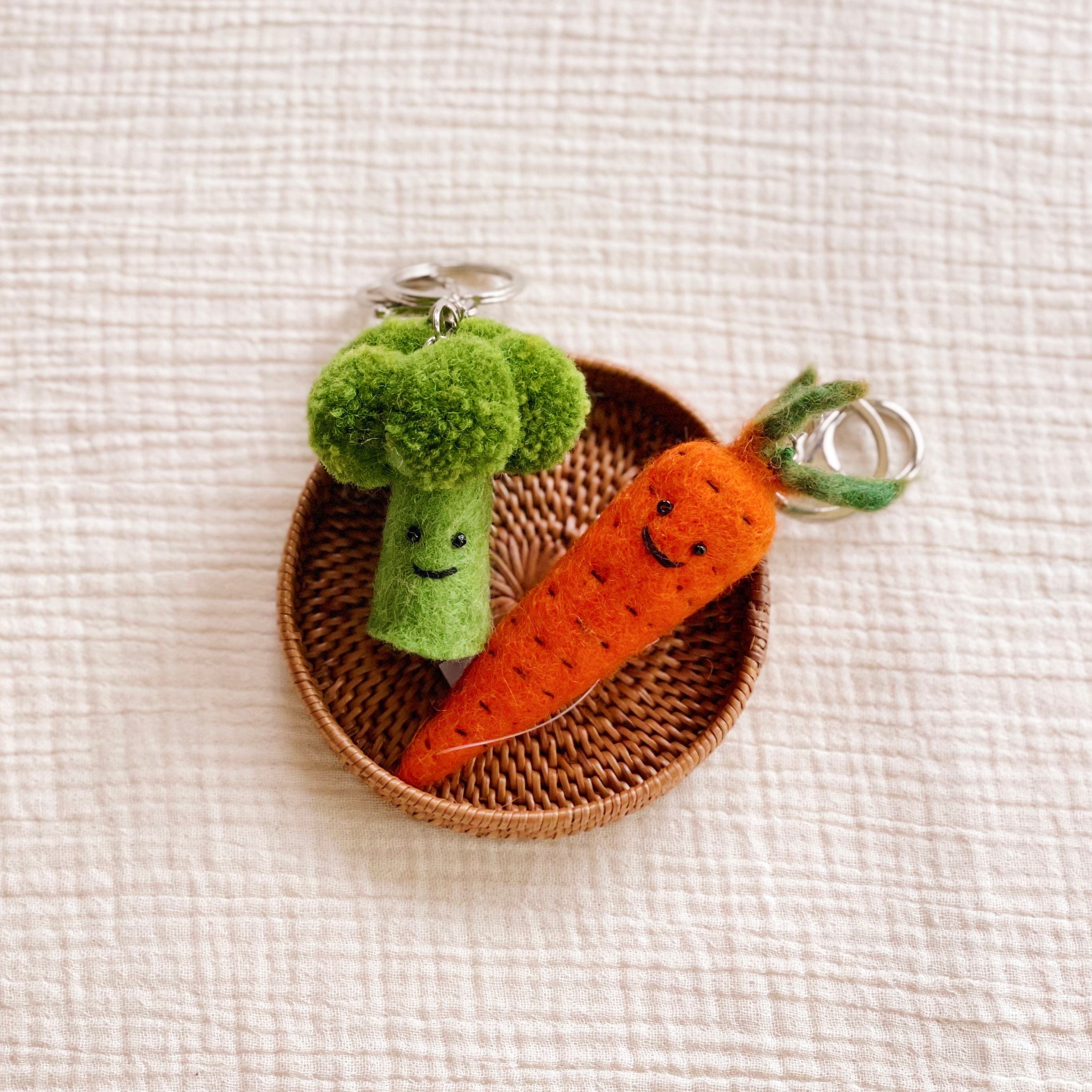 VEGGIE Felt Keychain Wool Felt Charm Keychain Vegetable - Etsy