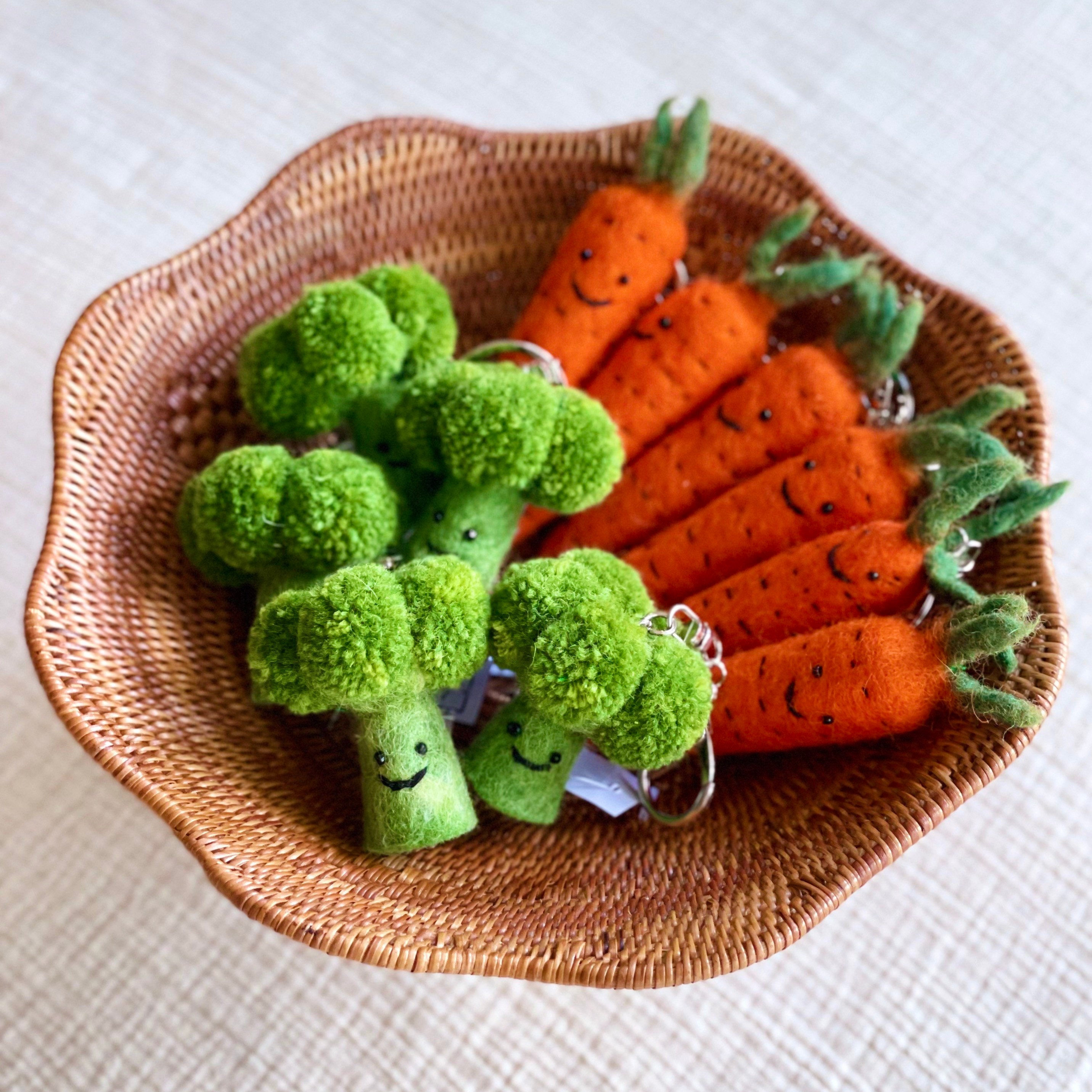 VEGGIE Felt Keychain Wool Felt Charm Keychain Vegetable - Etsy