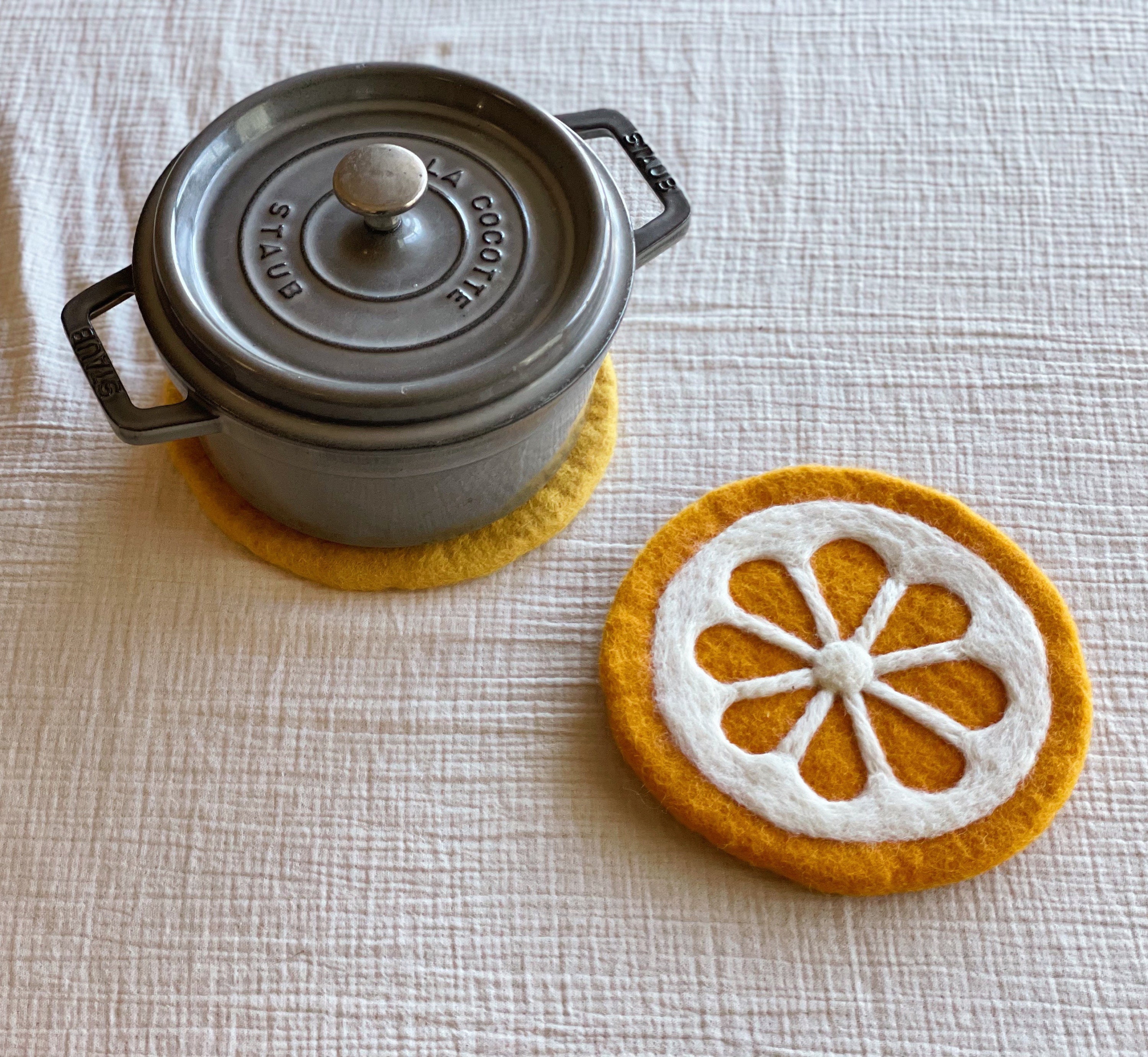 Wool Felt Trivet Felt Trivet Smlie Felt Trivet Orange Felt Trivet Felt ...