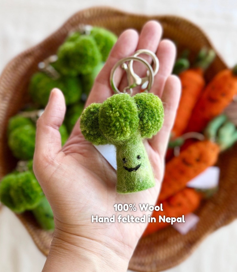 VEGGIE Felt Keychain Wool Felt Charm Keychain Vegetable - Etsy