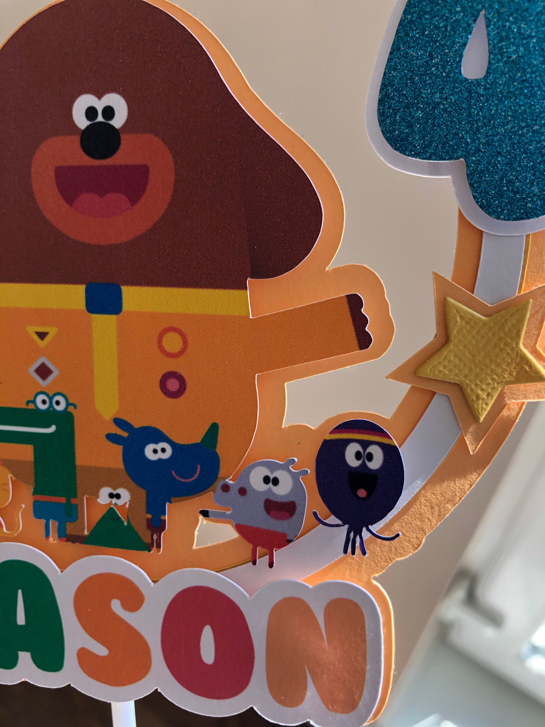 Hey Duggee Personalised 3d cake topper. Made with any name & | Etsy